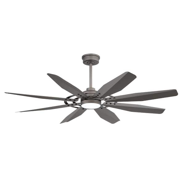 MLiAN 60 in. (5 ft.) 8 Blades Charcoal Gray Indoor LED Ceiling Fan with ...