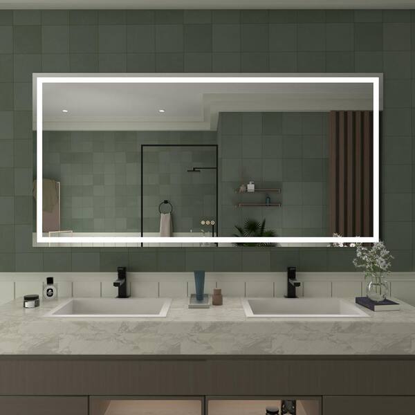TaiMei TMMV 72 in. W. x 36 in. H Rectangular Frameless LED Light Anti ... TaiMei TMMV 72 in. W. x 36 in. H Rectangular Frameless LED Light Anti ...