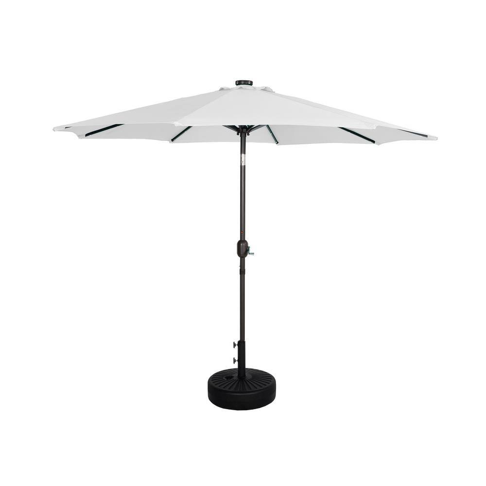WESTIN OUTDOOR Marina 9 ft. Solar LED Market Patio Umbrella with Bronze ...