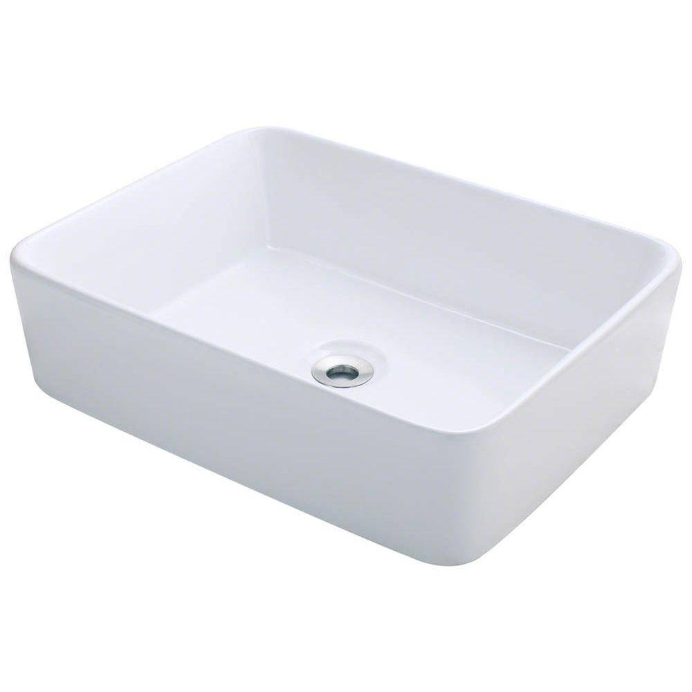 Polaris Sinks Porcelain Vessel Sink in White P041V-W