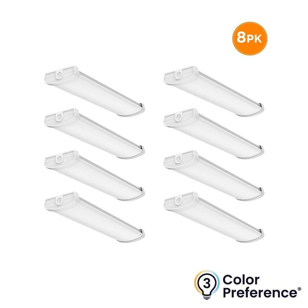 ETI LIGHTING 8-Pack 24 in. x 6 in. White Commercial LED Wrap Light ...