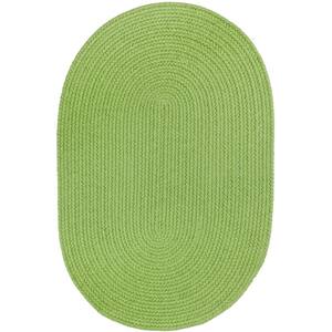 Rhody Rug Joy Braids Solid Lime 3 ft. x 5 ft. Oval Indoor/Outdoor ...