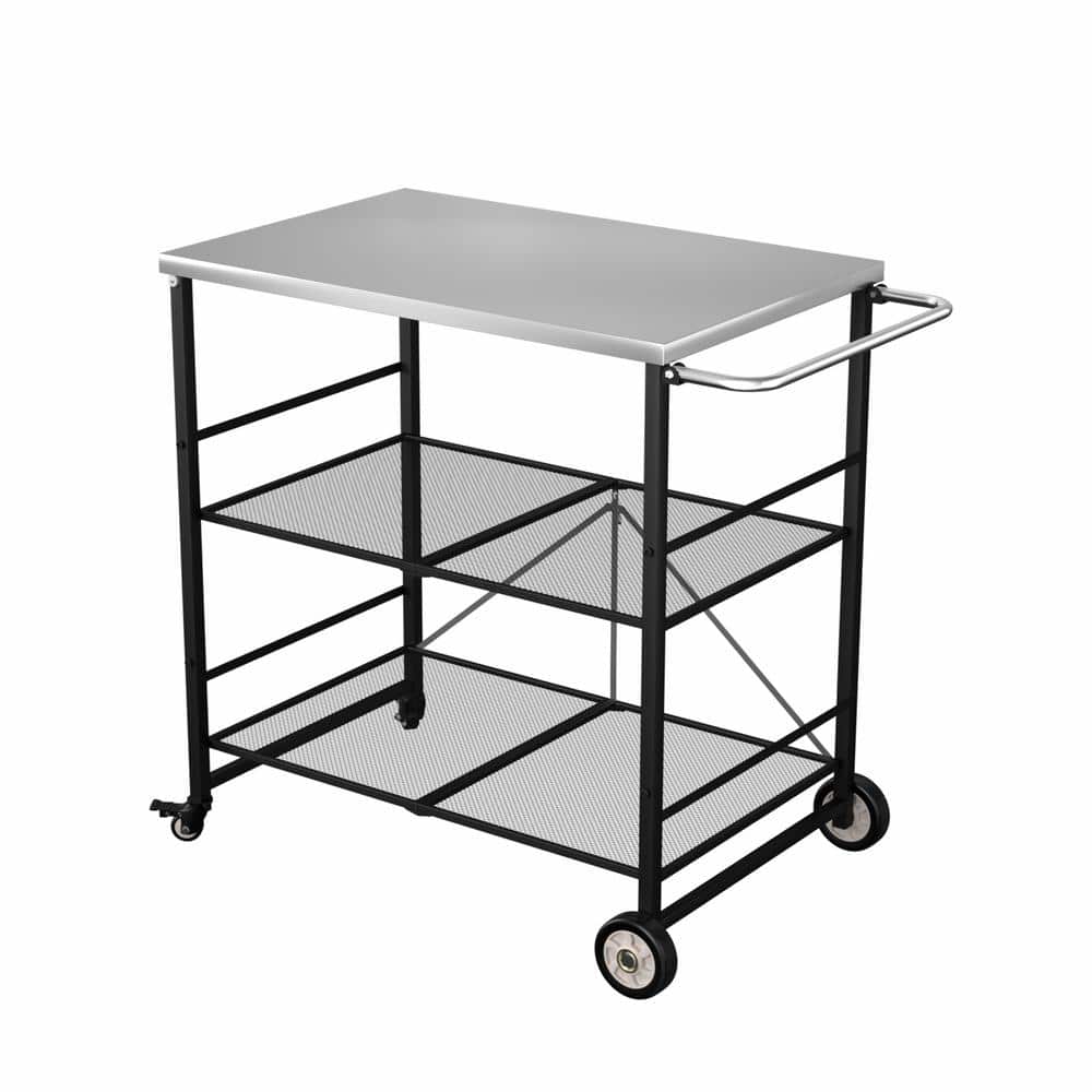 VEIKOUS Outdoor Grill Carts Table Dining Cart Table with Wheels for ...