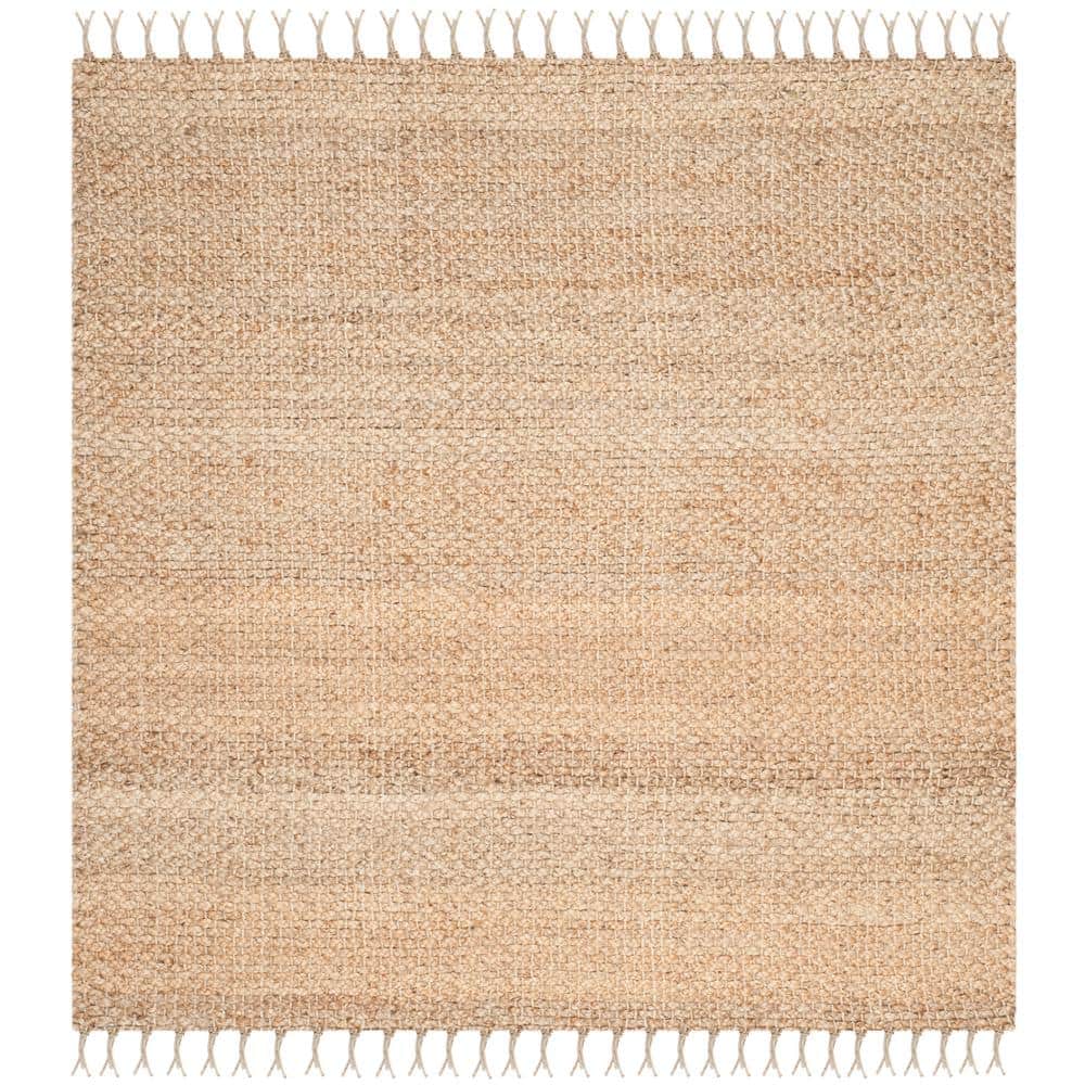 SAFAVIEH Natural Fiber Beige 9 ft. x 9 ft. Square Solid Area Rug NF733A ...