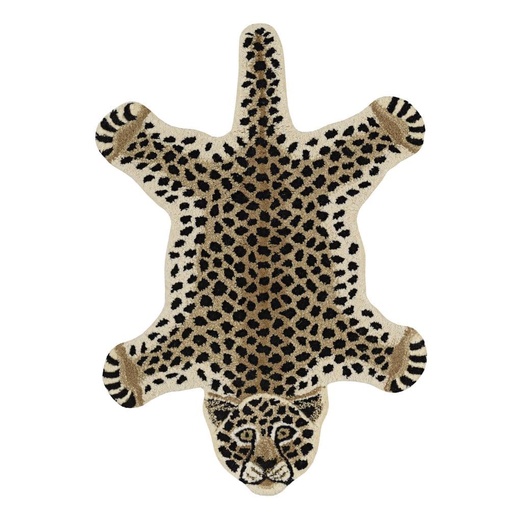 Linon Home Decor Jungle Cheetah Gold and Black 2 ft. x 3 ft. Modern ...