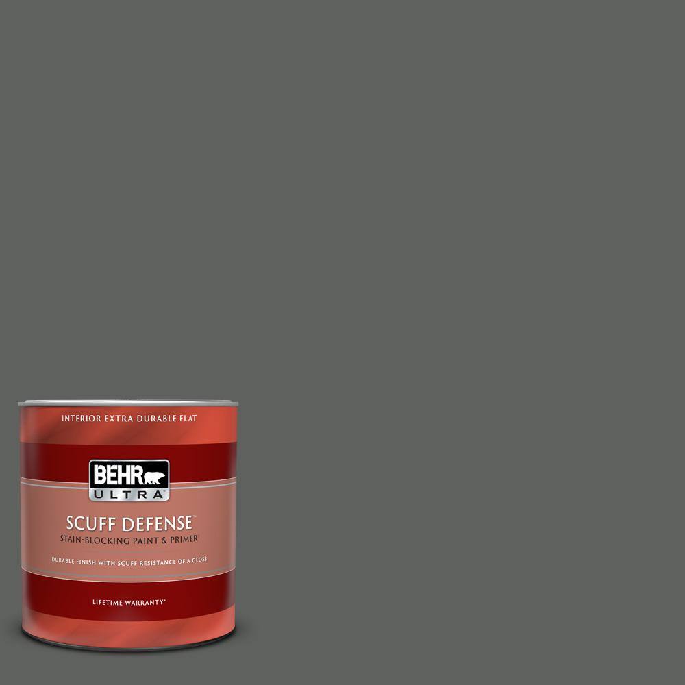 BEHR ULTRA 1 qt. #N460-6 Hematite Extra Durable Flat Interior Paint ...