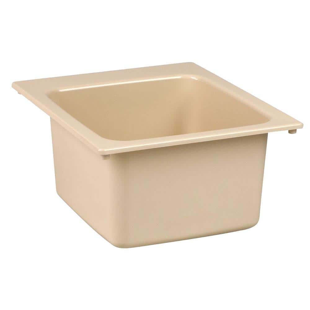 MUSTEE 17 in. x 20 in. Fiberglass Self-Rimming Utility Sink in Bone ...