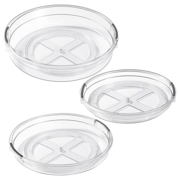 Wudkey 3-Pack Clear Rotatable Pantry Organizers for Kitchen Cabinet ...