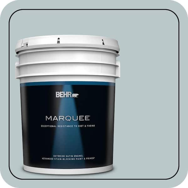 BEHR MARQUEE 5 Gal. #N470-2A Dusted Blue Satin Enamel Exterior Paint ...
