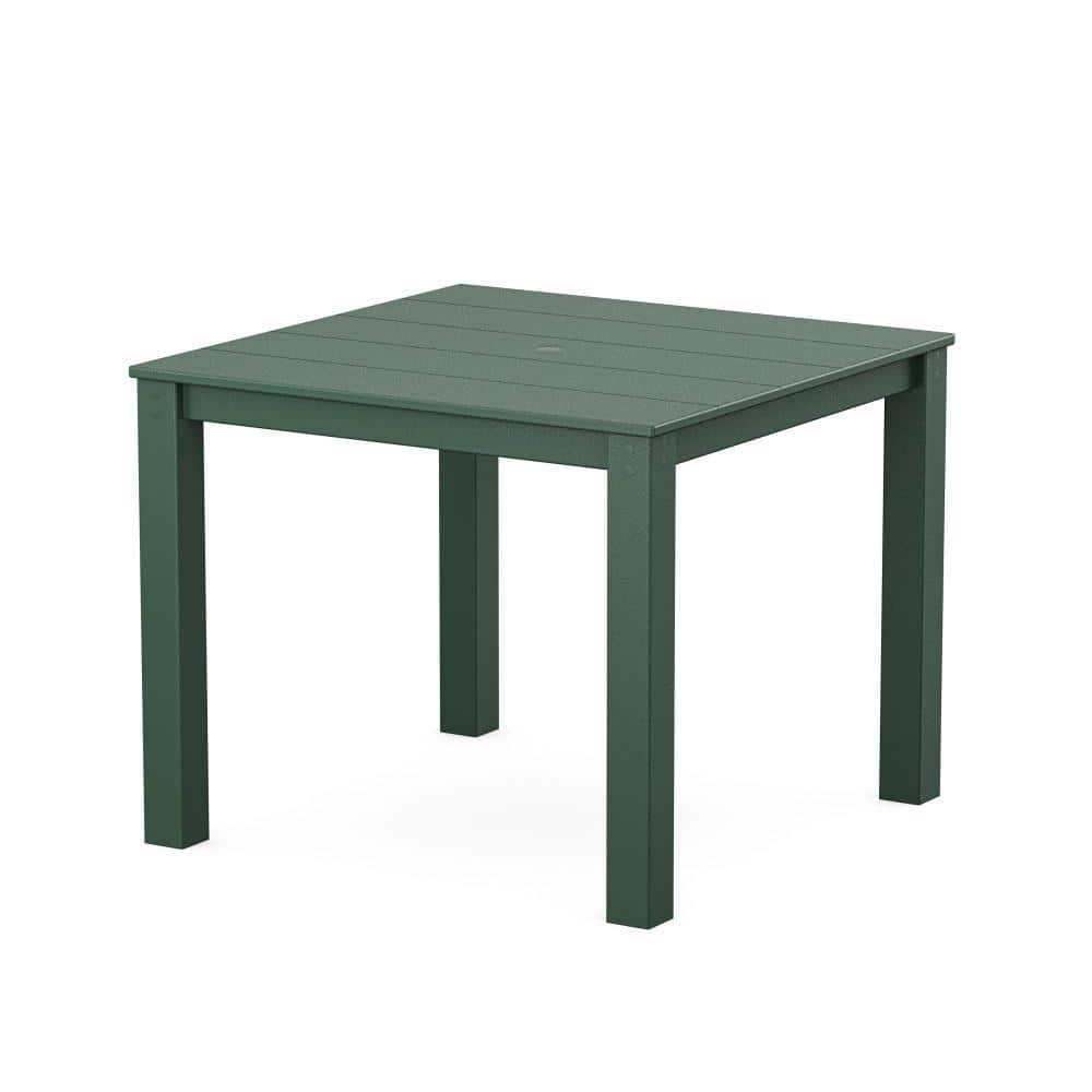 POLYWOOD Parsons Green HDPE Plastic Square 38 in. X 38 in. Dining Table ...