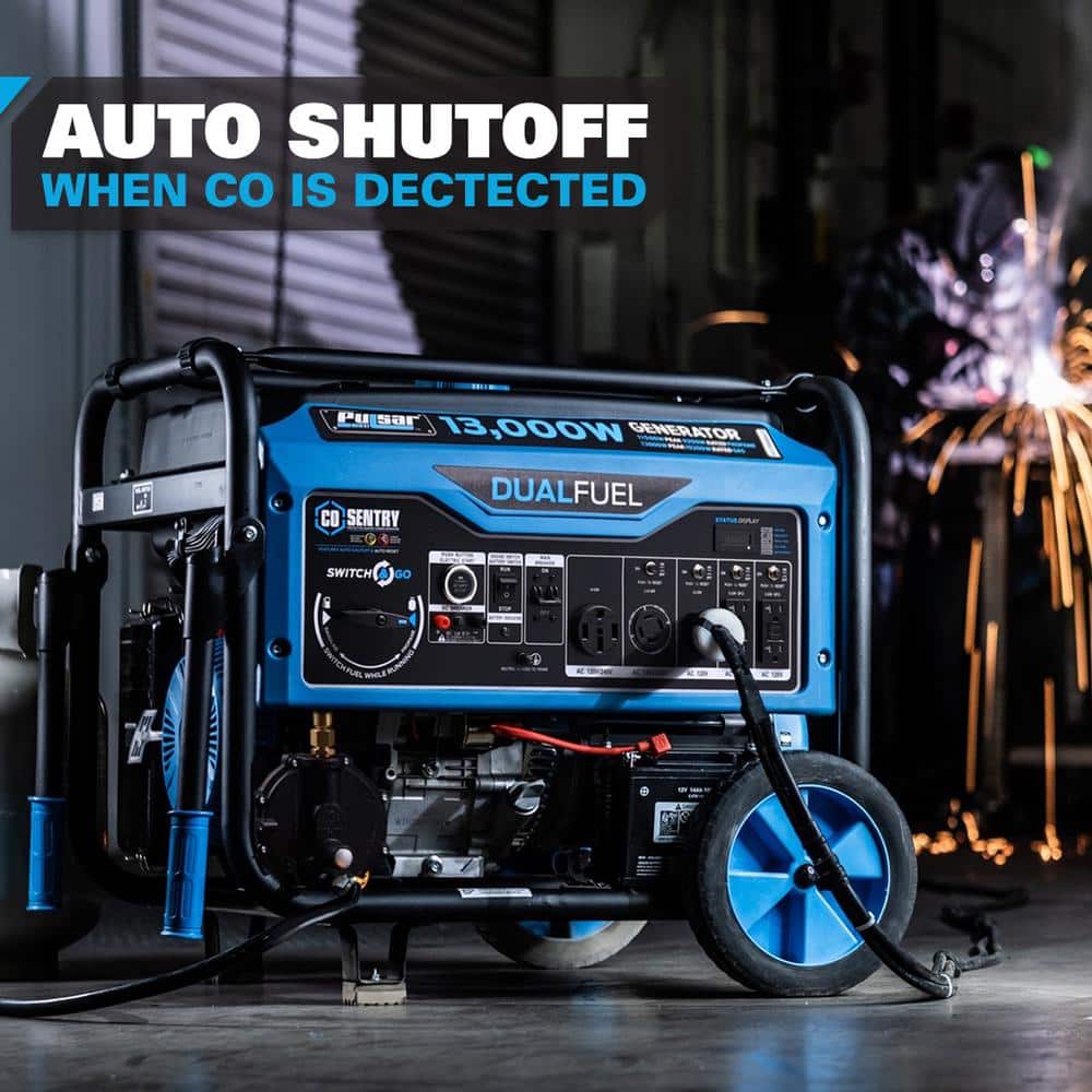Pulsar 13,000/10,000 -Watt Dual-Fuel Gasoline and Propane with Push to ...