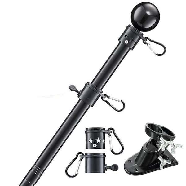 Justincity 5ft Stainless Steel Adjustable Flag Pole Kit Tangle-Free 2 ...