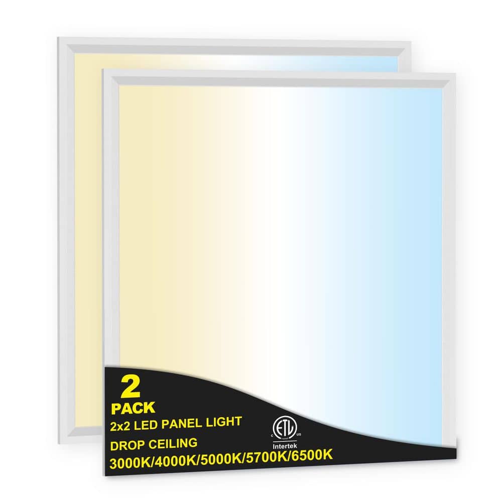AIKVSXER 2 ft. x 2 ft. 5500 Lumen White Integrated LED Panel Light 5CCT ...