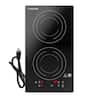 amzchef 12 in. 2 Elements Ceramic Dual Induction Cooktop in Black with ...