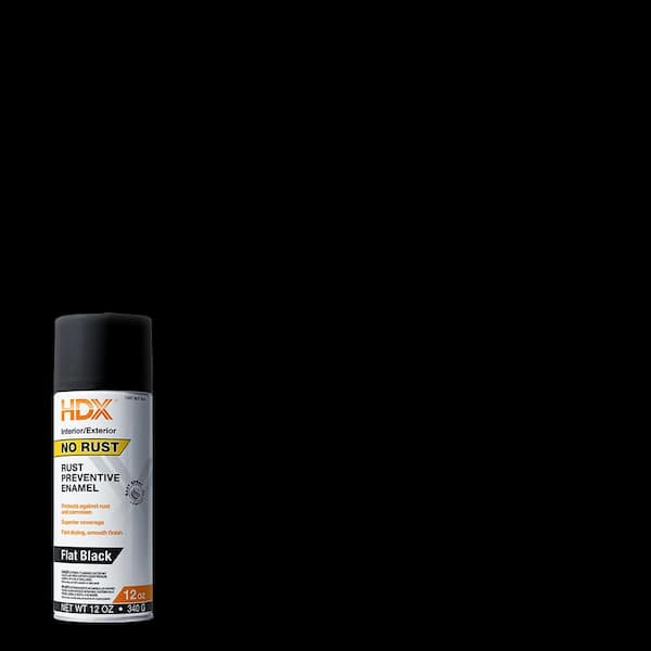 HDX 12 Ounce Rust Preventative Flat/Matte Black Spray Paint AH79705US6 ...