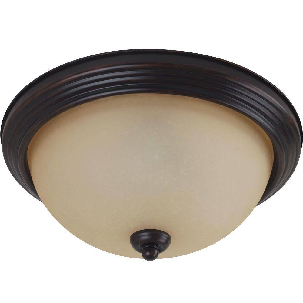 Generation Lighting Geary 12.5 in. 2-Light Bronze Ceiling Flush Mount ...