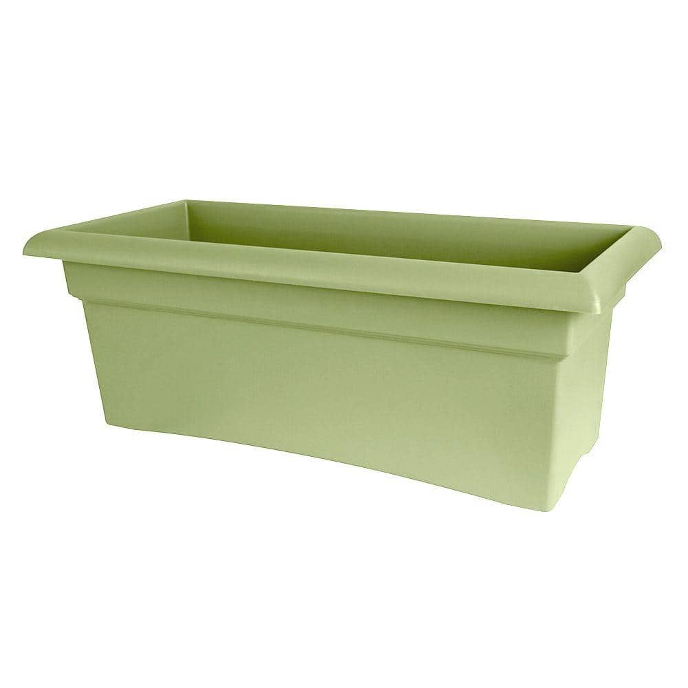Bloem 26 in. Lotus Green Plastic Veranda Box 457267-1001 - The Home Depot