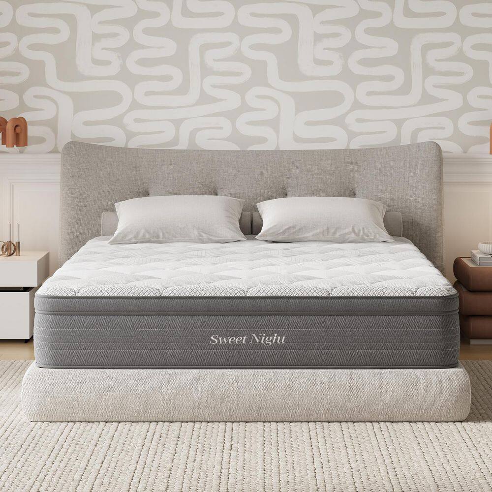 Sweetnight Comfort Queen Medium Firm 14 in. Hybrid Mattress, Motion ...