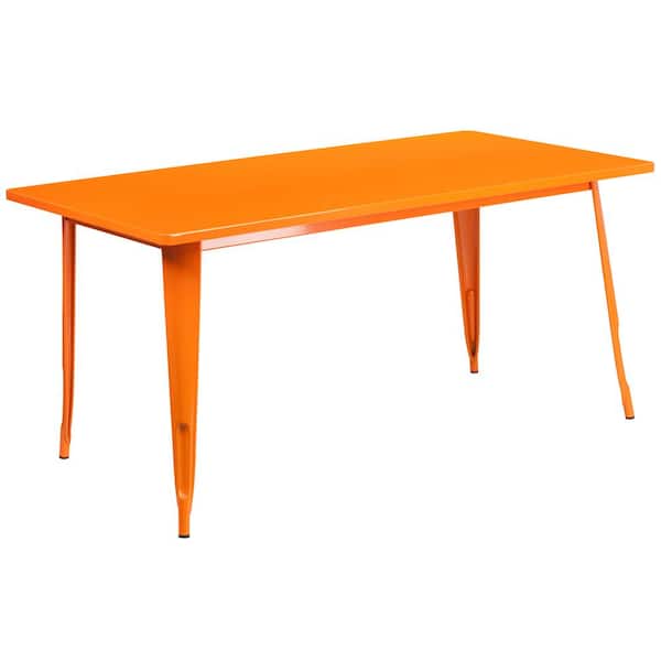 Carnegy Avenue Orange Rectangle Metal Outdoor Bistro Table CGA-ET ...