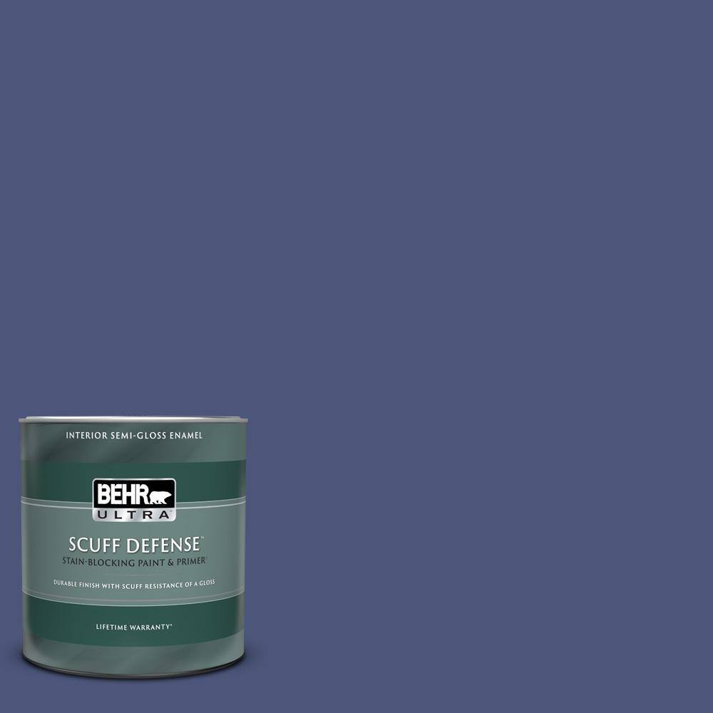 BEHR ULTRA 1 qt. #620D-7 Deep Indigo Extra Durable Semi-Gloss Enamel ...