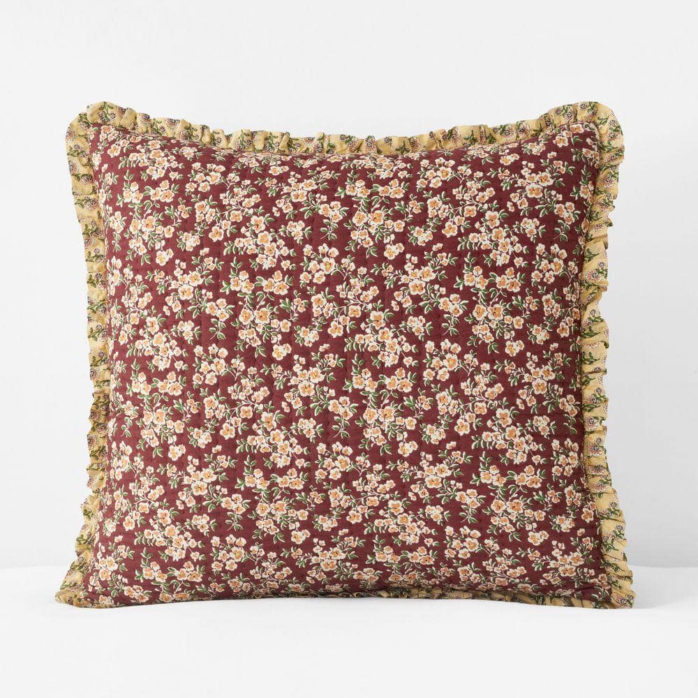 The Company Store Company Cotton Suhana Reversible Ruffle Quilted Brick ...