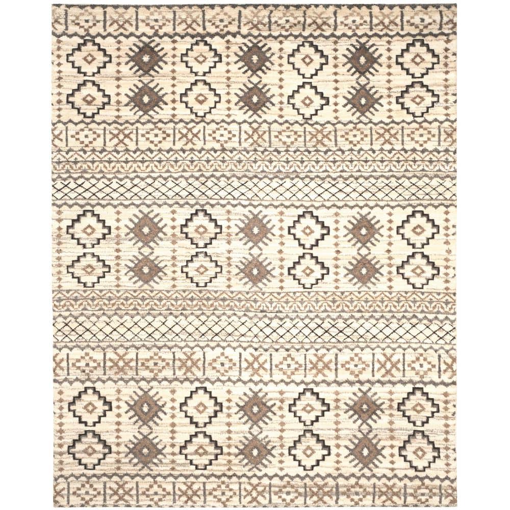 SAFAVIEH Challe 8 ft. x 10 ft. Camel Geometric Striped Area Rug CLE317A ...