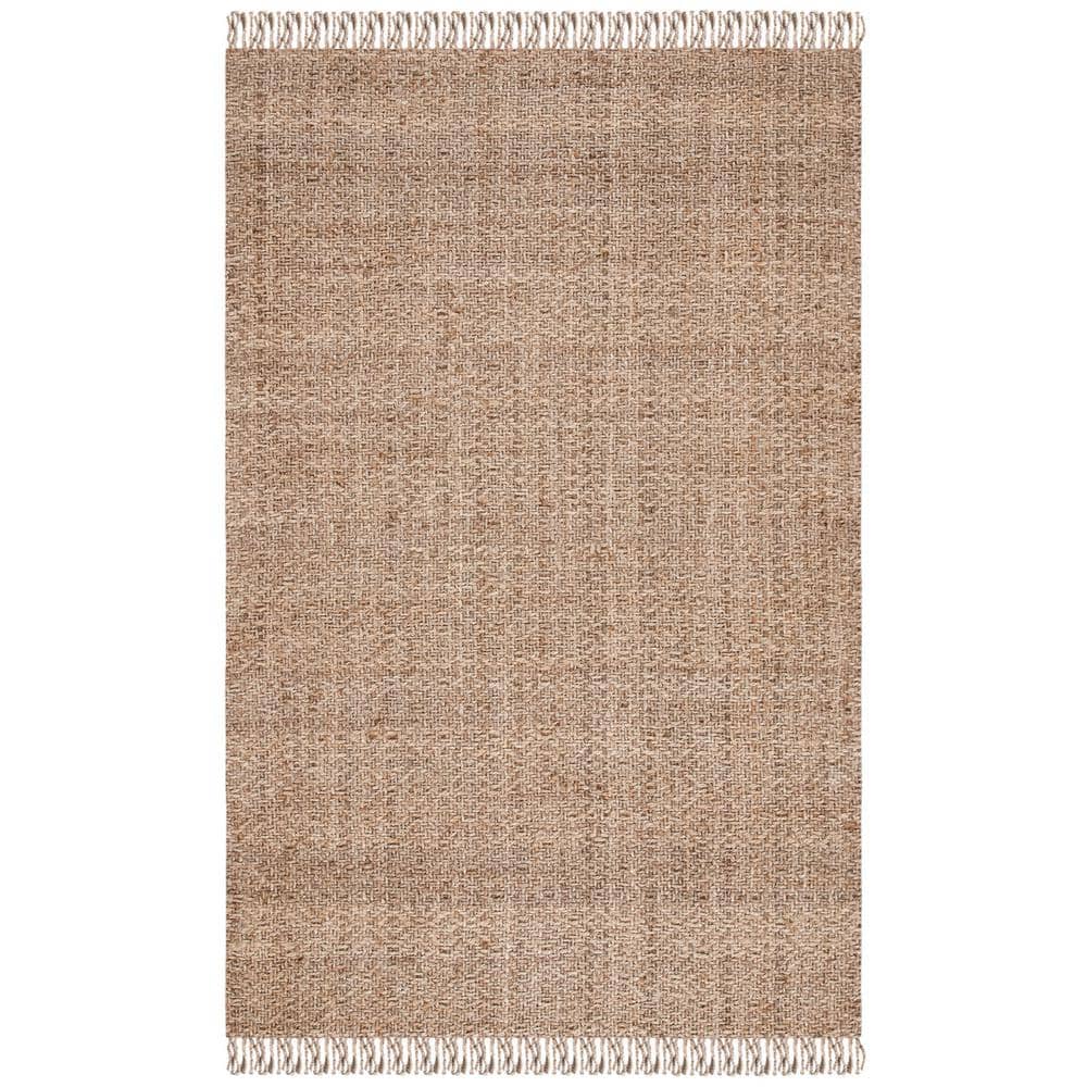 SAFAVIEH Natural Fiber Gray/Beige 5 ft. x 8 ft. Woven Thread Area Rug ...