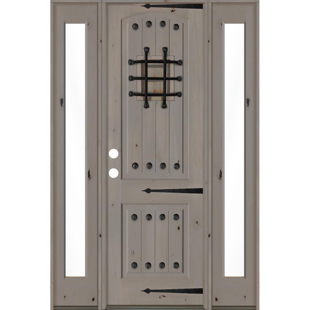 Krosswood Doors 58 in. x 96 in. Mediterranean Knotty Alder Right-Hand ...