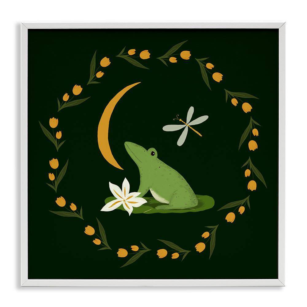 Stupell Industries Frog & Moon Garland by Michelle Ingari Designs White ...