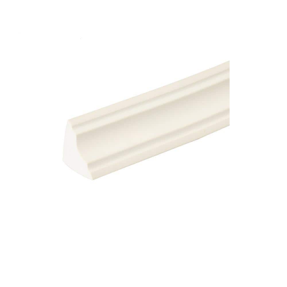 Wellco 2 in. x 2 in. x 196 in. Creamy White PVC Flexible Crown Moulding ...