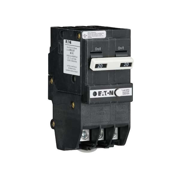 Eaton BR 20 Amp 120-Volt/240-Volt 2 in 2-Pole GFCI Circuit Breaker ...