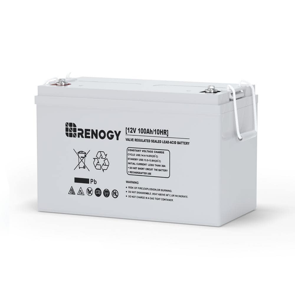 Renogy 12V 100Ah AGM Deep Cycle Battery Rechargeable Back-up Power ...
