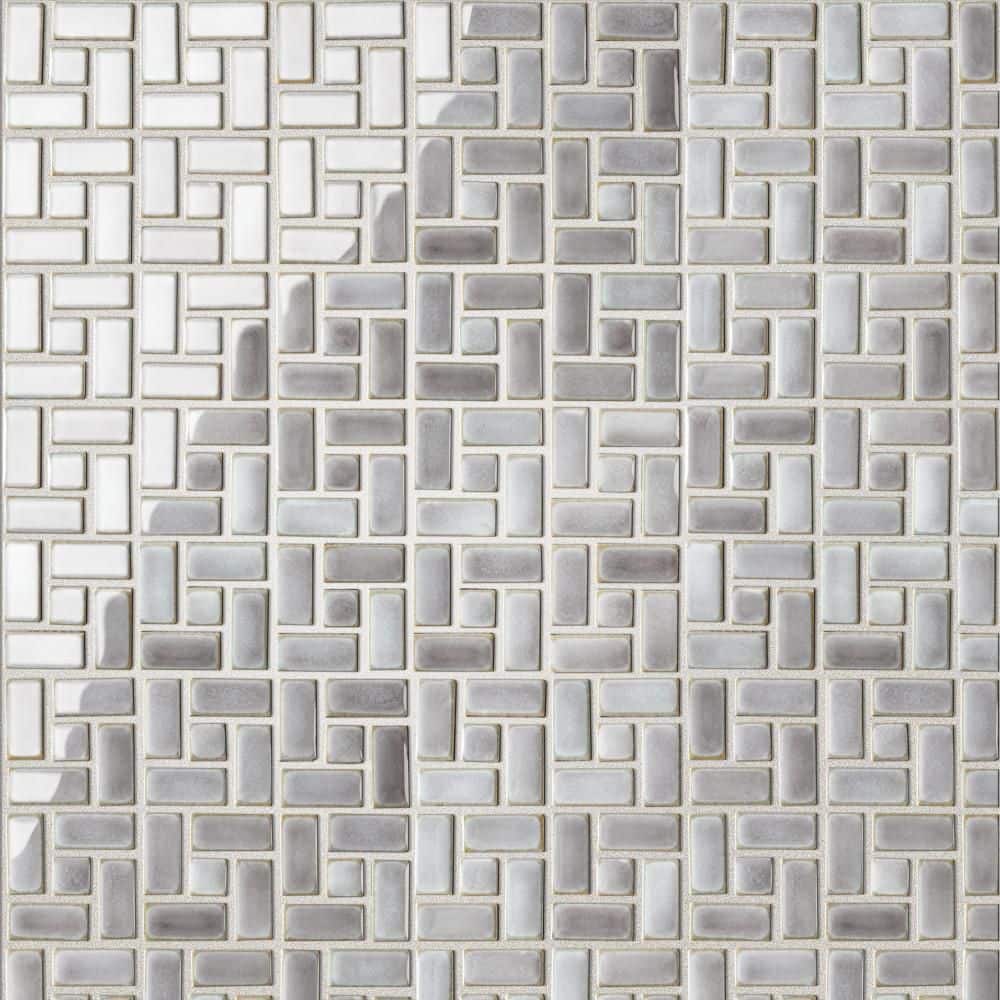Merola Tile Hudson Spiral Grey Eye 13 in. x 13 in. Porcelain Floor and ...