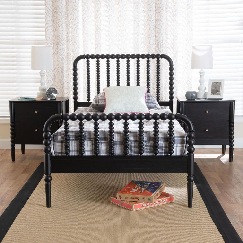 Baxton Studio Lucera 3-Piece Black Wood Full Bedroom Set ...