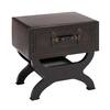 Litton Lane 16 in. Brown Vintage Faux Leather Single Drawer Large ...