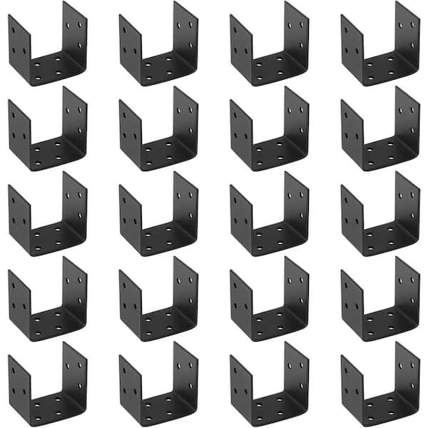 Afoxsos 2 Steel Mounting Brackets for Deck Railing Black Powder Coated ...