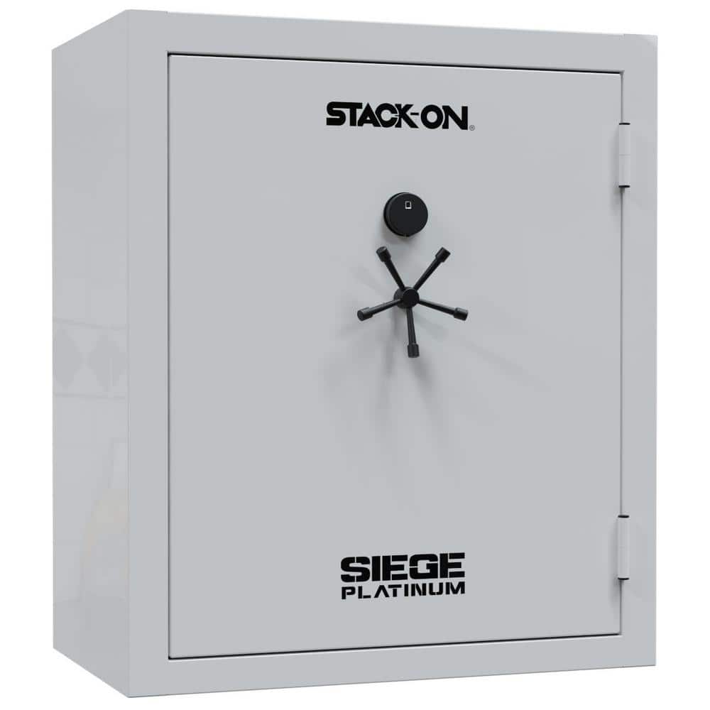 STACK-ON Siege Platinum 101-Gun Fire and Waterproof Safe, Winter White ...