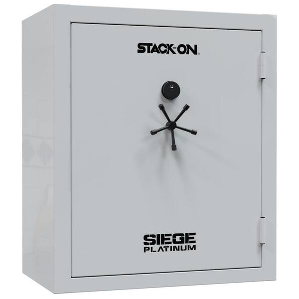 STACK-ON Siege Platinum 101-Gun Fire and Waterproof Safe, Winter White ...