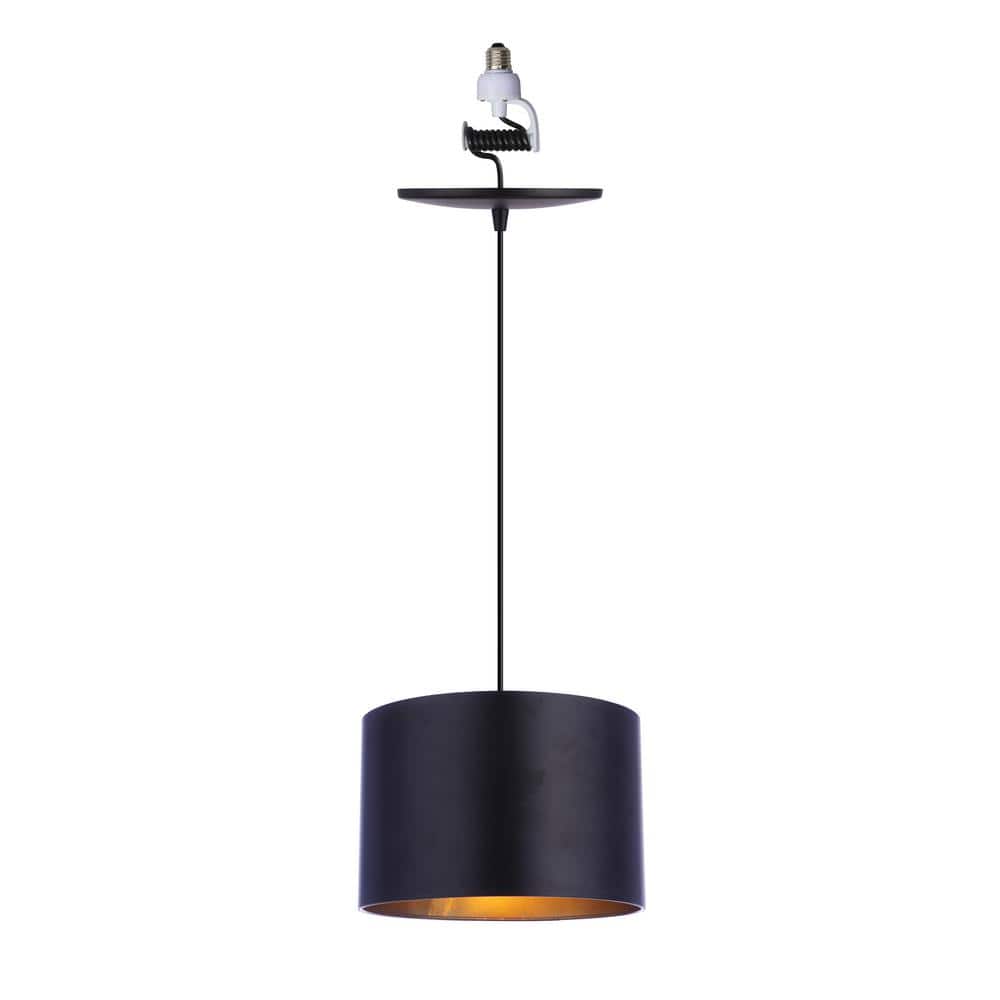 Worth Home Products Instant Pendant Light 6 In. Matte Black Recessed ...
