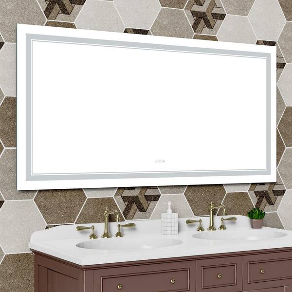 tunuo 72 in. W x 36 in. H Rectangular Frameless LED Light Horizontal ...