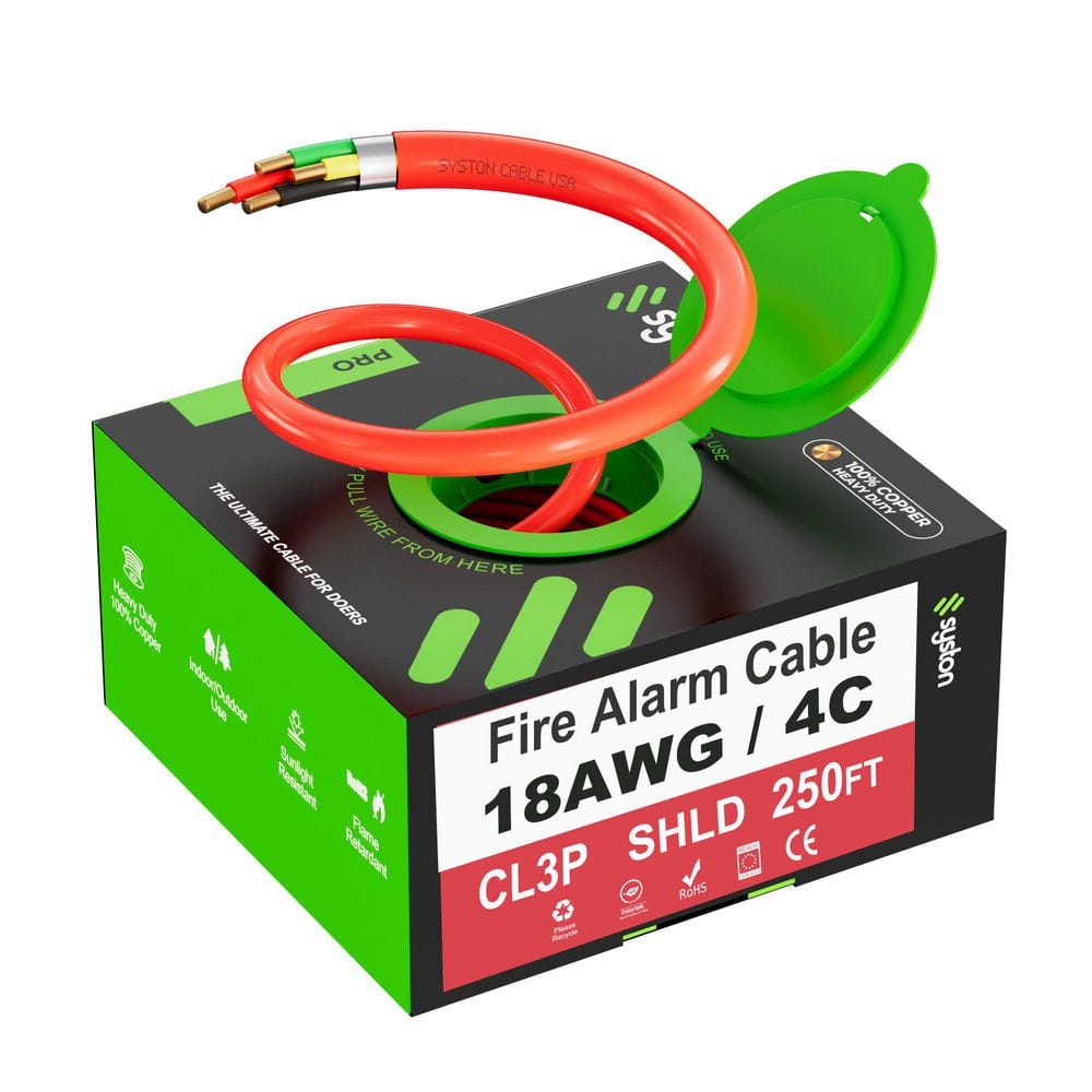 Syston Cable Technology 250 ft. 18/4 Red FPLP Plenum RatedP Shielded ...