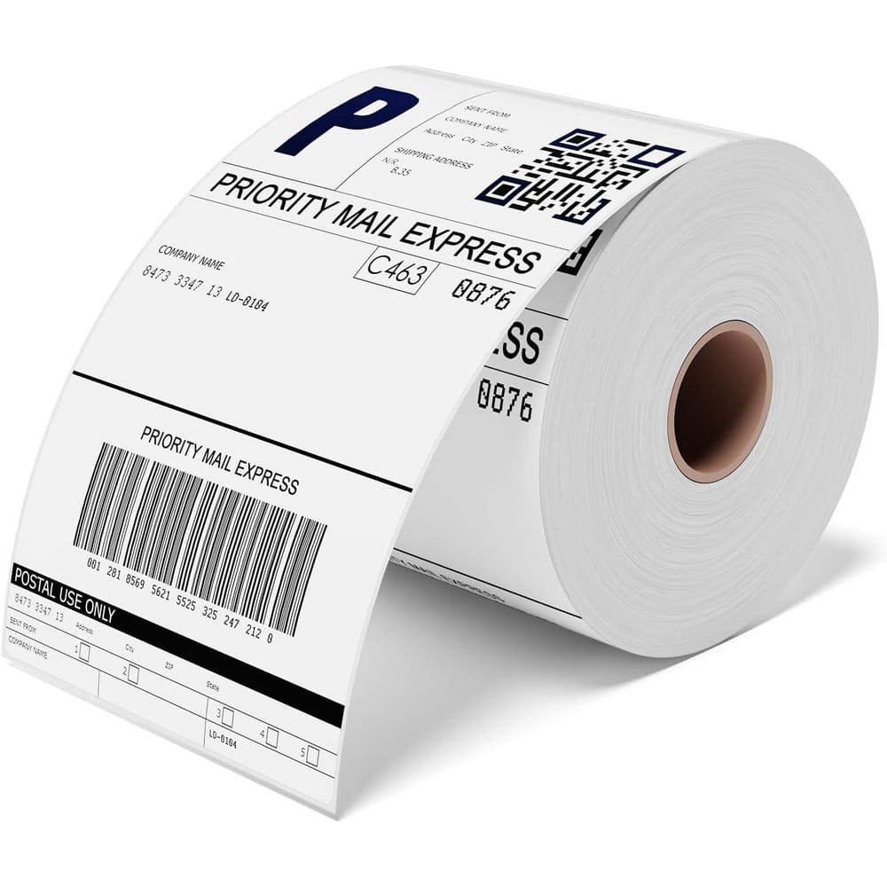 4 x 6 Direct Thermal Barcode Printer Shipping Labels Roll White ...