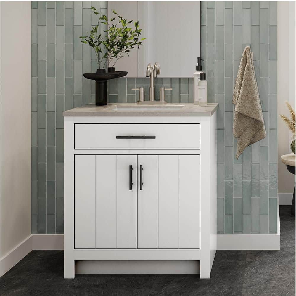 Glacier Bay Daney 30.5 in. W x 18.75 in. D x 34.3 in. H Single Sink ...