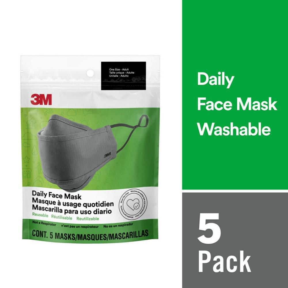3M Reusable Daily Face Mask ((5-Pack) (Case of 12)) RFM100-5 - The Home ...