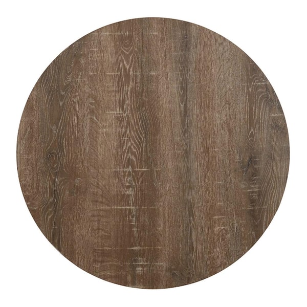 Jamestown Round Coffee Table Ashwood Rustic Wood Grain