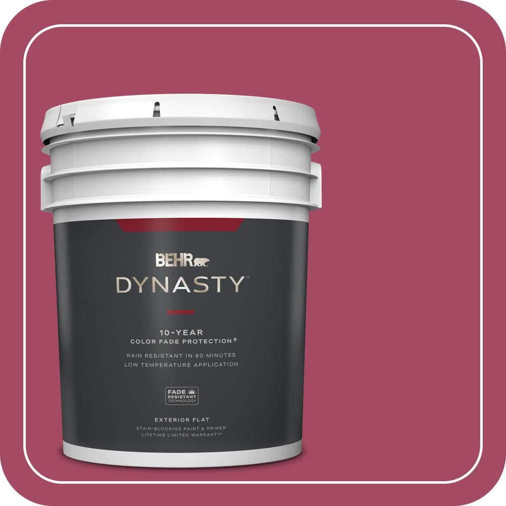 BEHR DYNASTY 5 gal. #120D-5 Glazed Raspberry Flat Exterior Stain ...