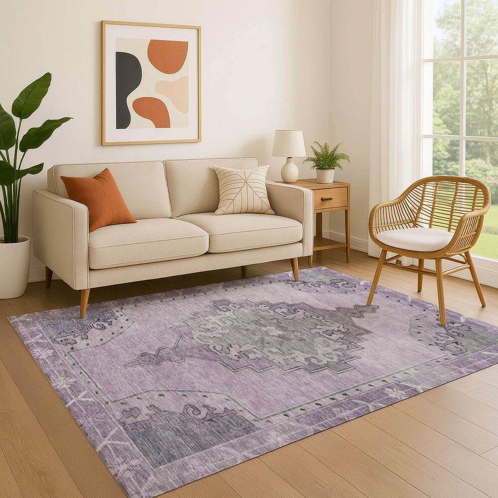 Addison Rugs Mayfield Premium Machine Washable Abstract AMF1731 Plum 10 ...