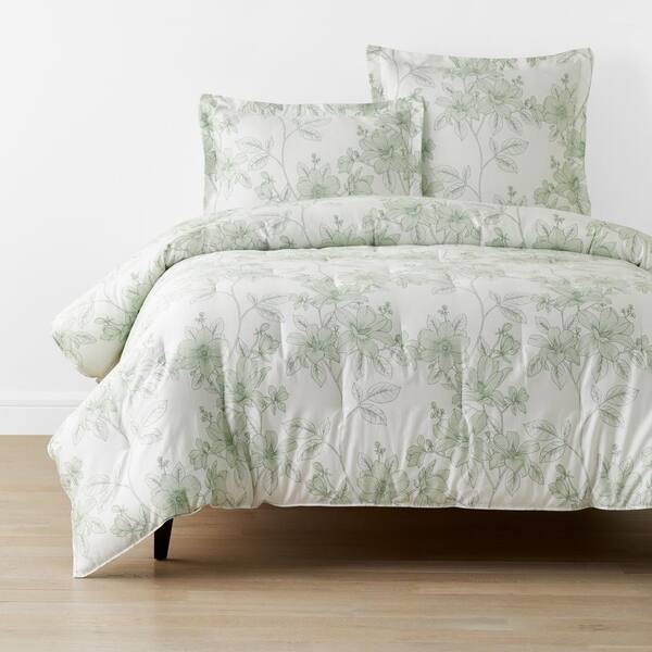 The Company Store Company Cotton Spring Vine Light Sage Twin/Twin XL ...