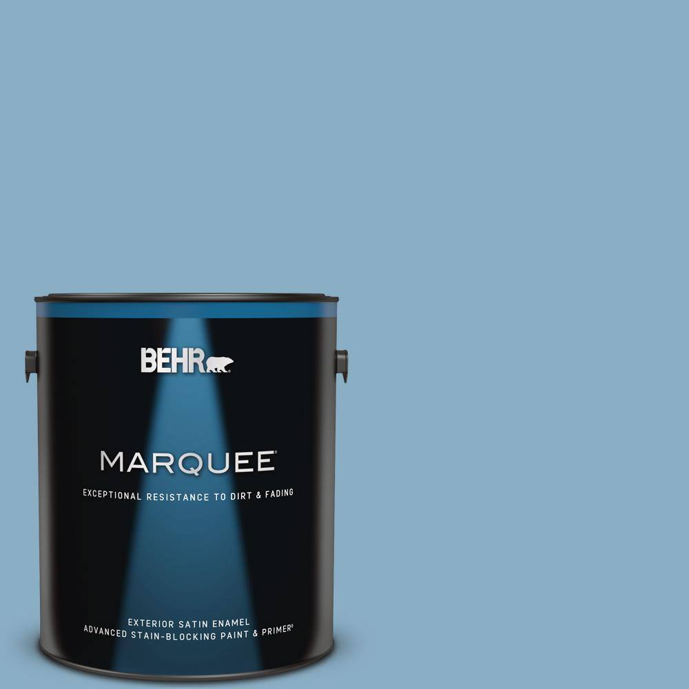 BEHR MARQUEE 1 gal. #S500-4 Chilly Blue Satin Enamel Exterior Paint ...