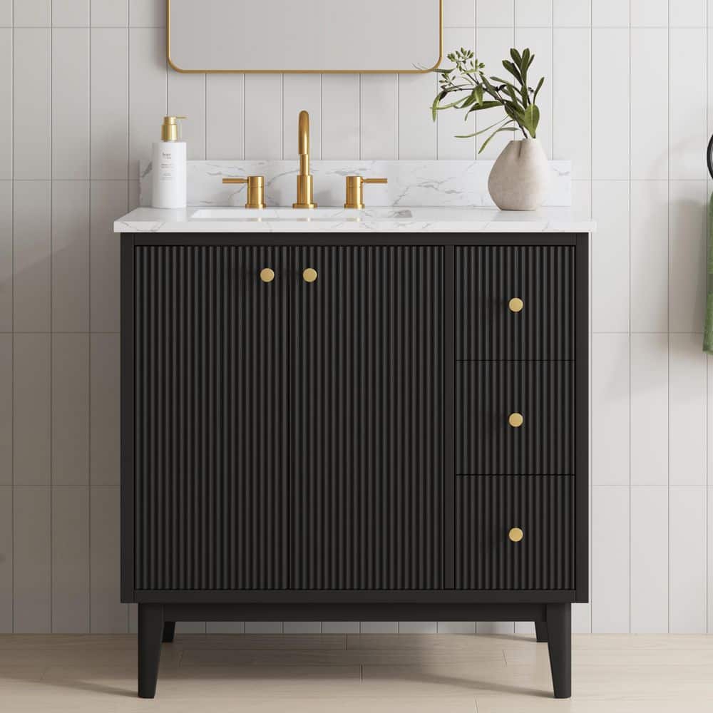 Reviews for Home Decorators Collection Sylvie 36 in. Single Sink Fluted ...